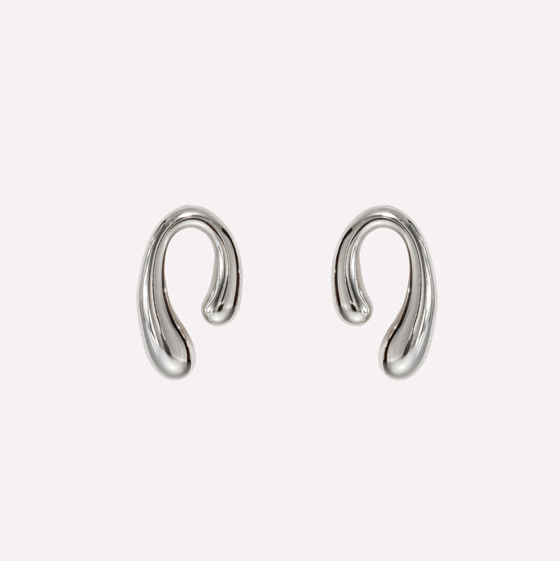 DOUBLE DRIP STUD EARRINGS IN SILVER – atrenda