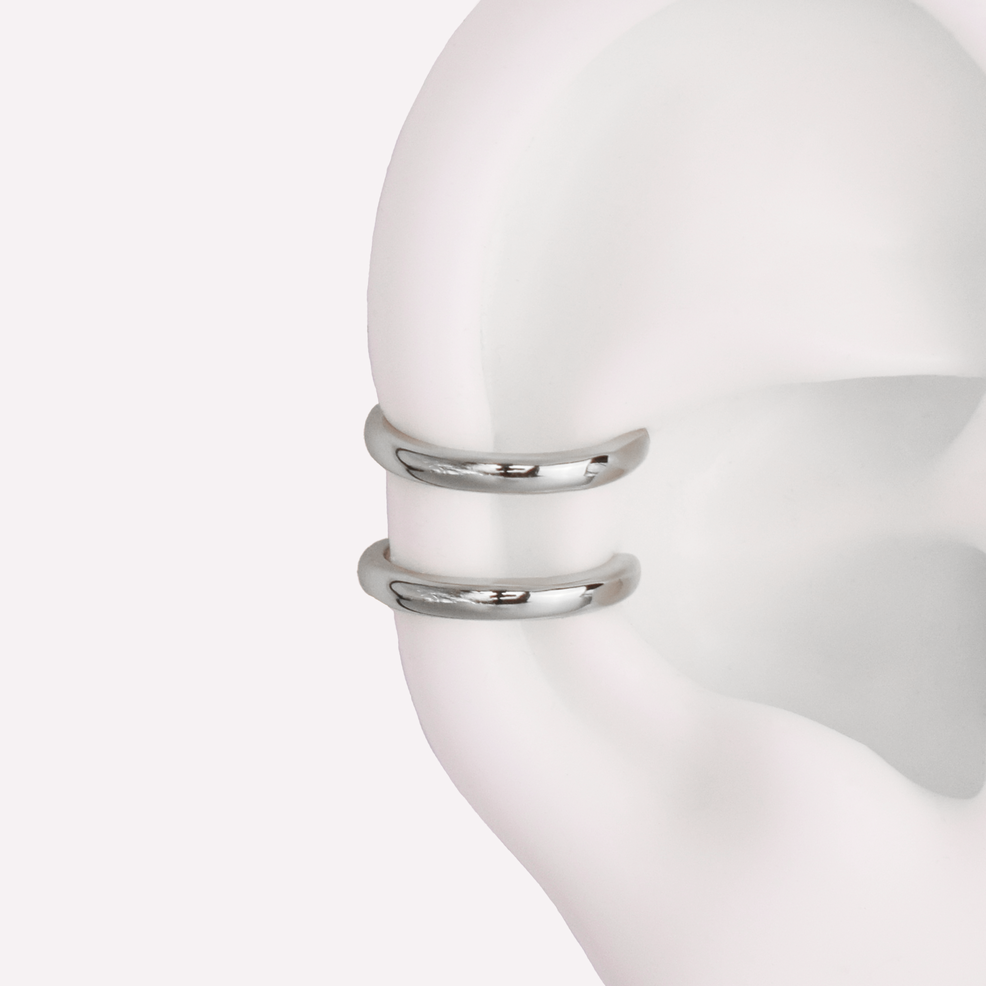 DOUBLE EAR CUFF CLIP-ON EARRINGS IN SILVER – atrenda